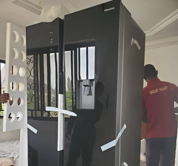 Sale of hisense 516L Mirror Black Side by Side Fridge With Dispenser Ojo Opor.ng